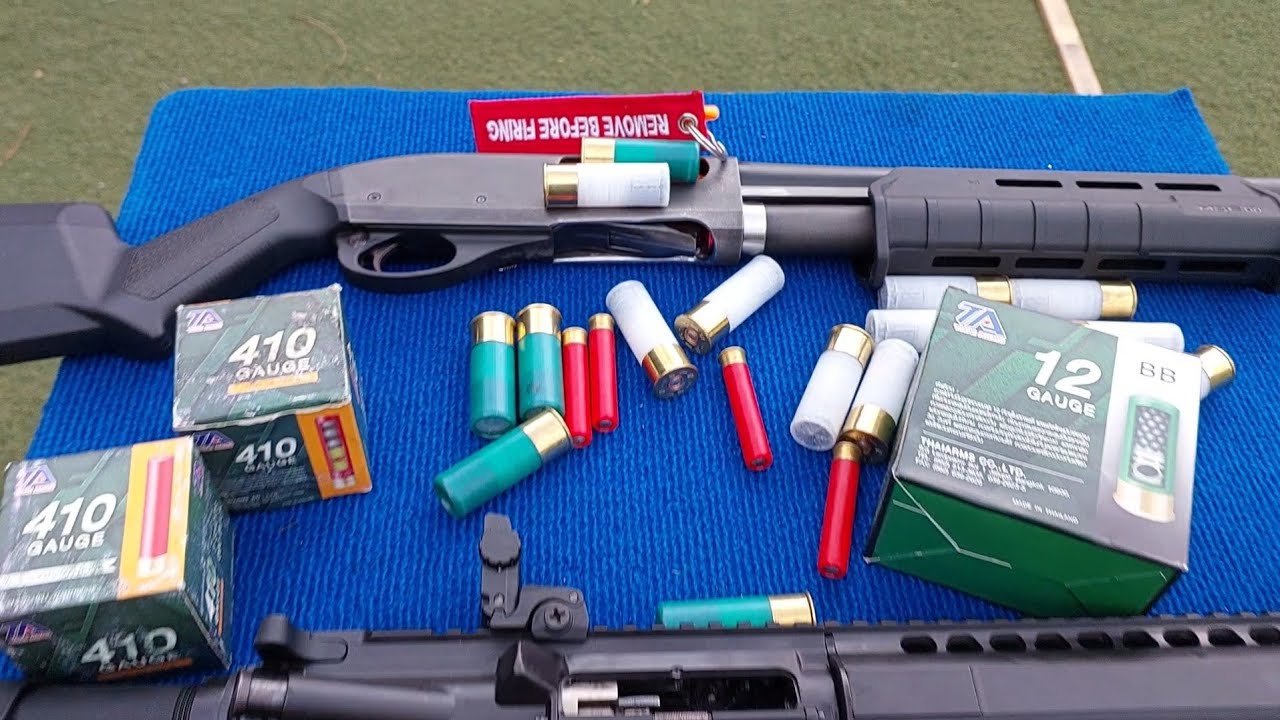 ยิงทดสอบแรงรีคอย กระสุนลูกซอง ขนาด 12 เกจ VS .410 กระสุนที่ใช้ทดสอบ ...