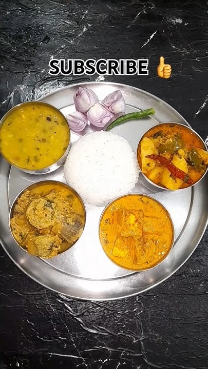 Today's bhojan thali 😋👌😋 dalchawal & sabji #youtubeshort - YouTube
