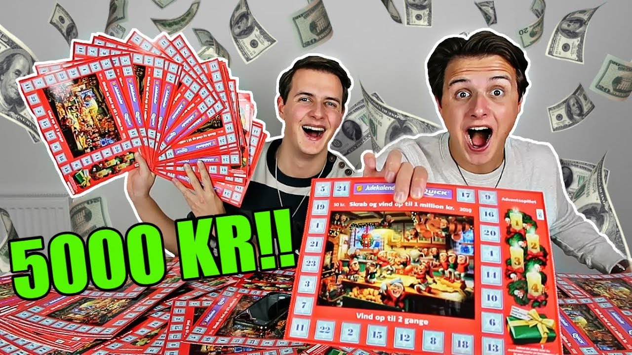 I gætter ALDRIG hvor meget vi VANDT!! (5000 KR Skrabelodder) - YouTube