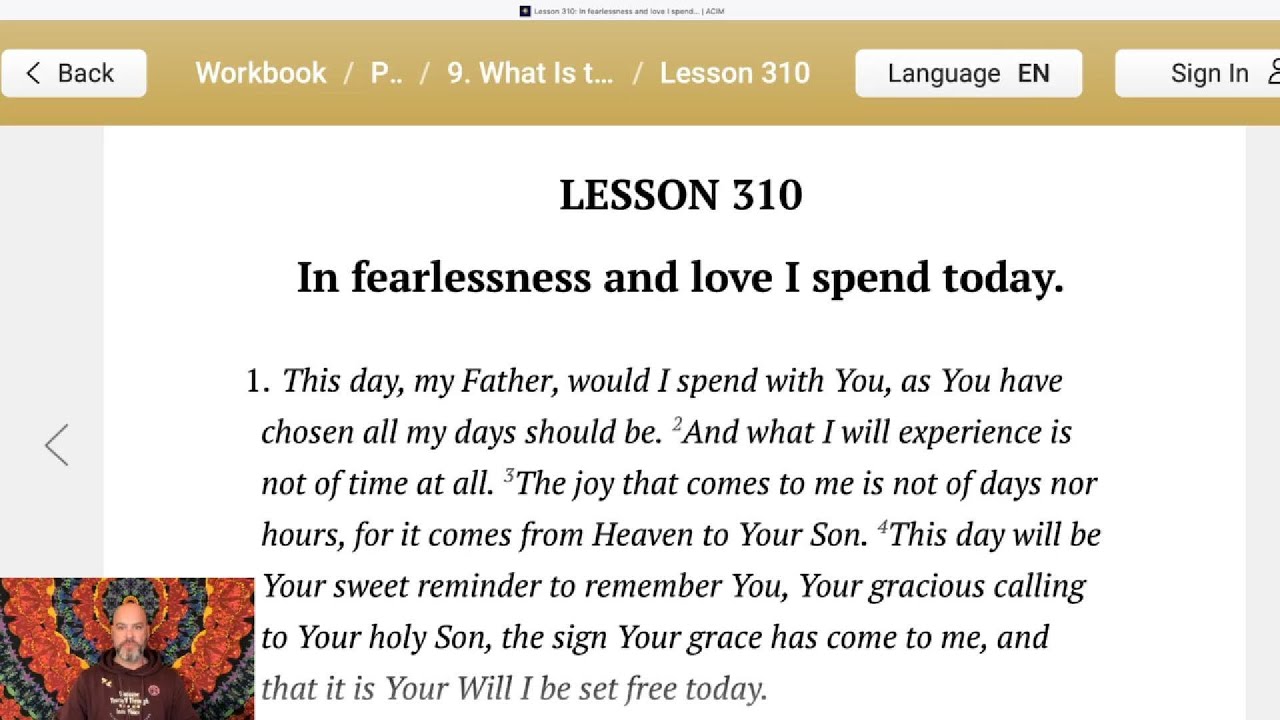 Lesson 310 from A Course in Miracles - ACIM - YouTube