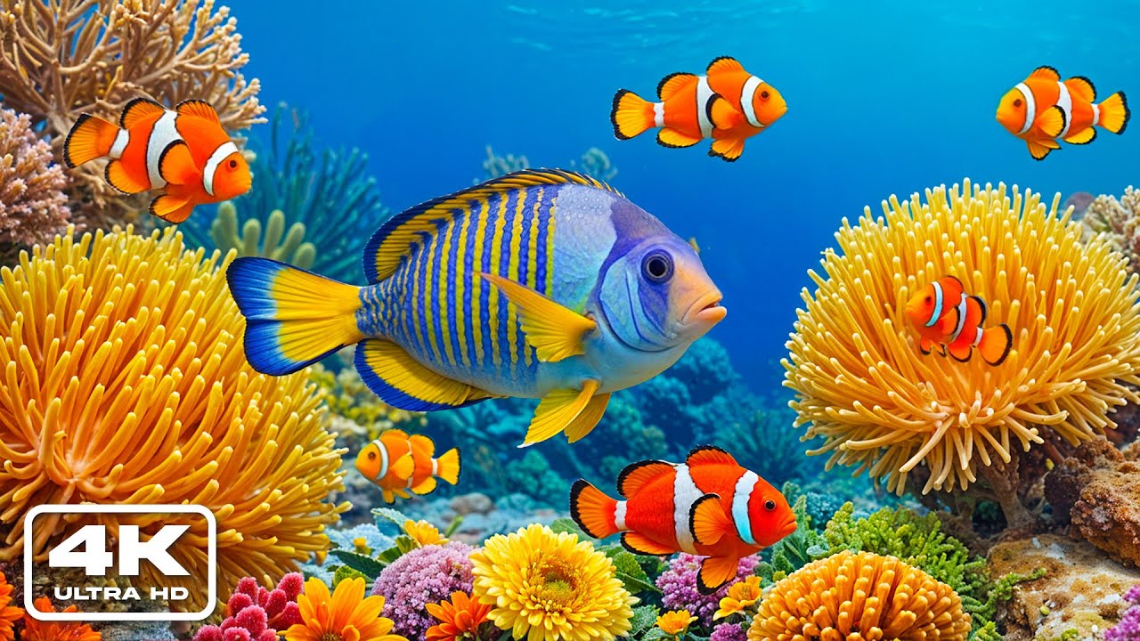 Underwater Wonders 4K - See Marine Animals in Stunning 4K Aquarium 🐳 ...