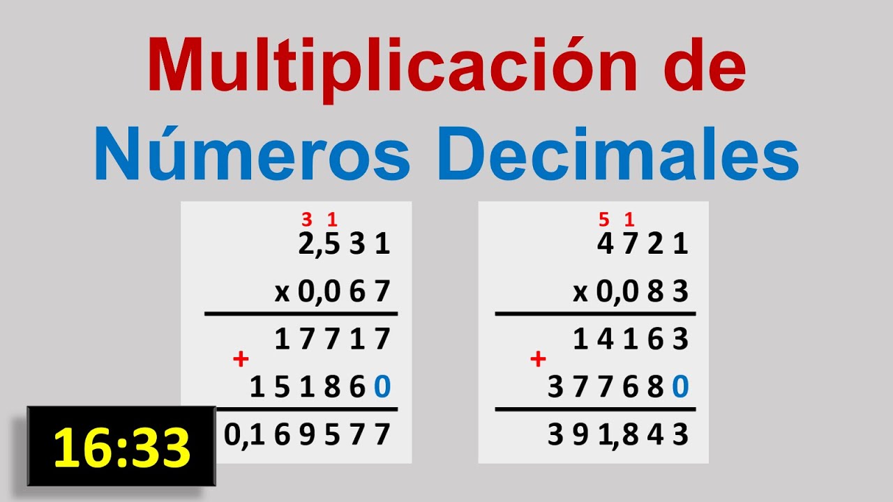 ¿Cómo Multiplicar Números Decimales en Forma Vertical? | Explicación ...