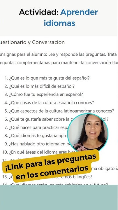 Preguntas de Conversación para Clases de español nivel A2, B1 🗣️ # ...