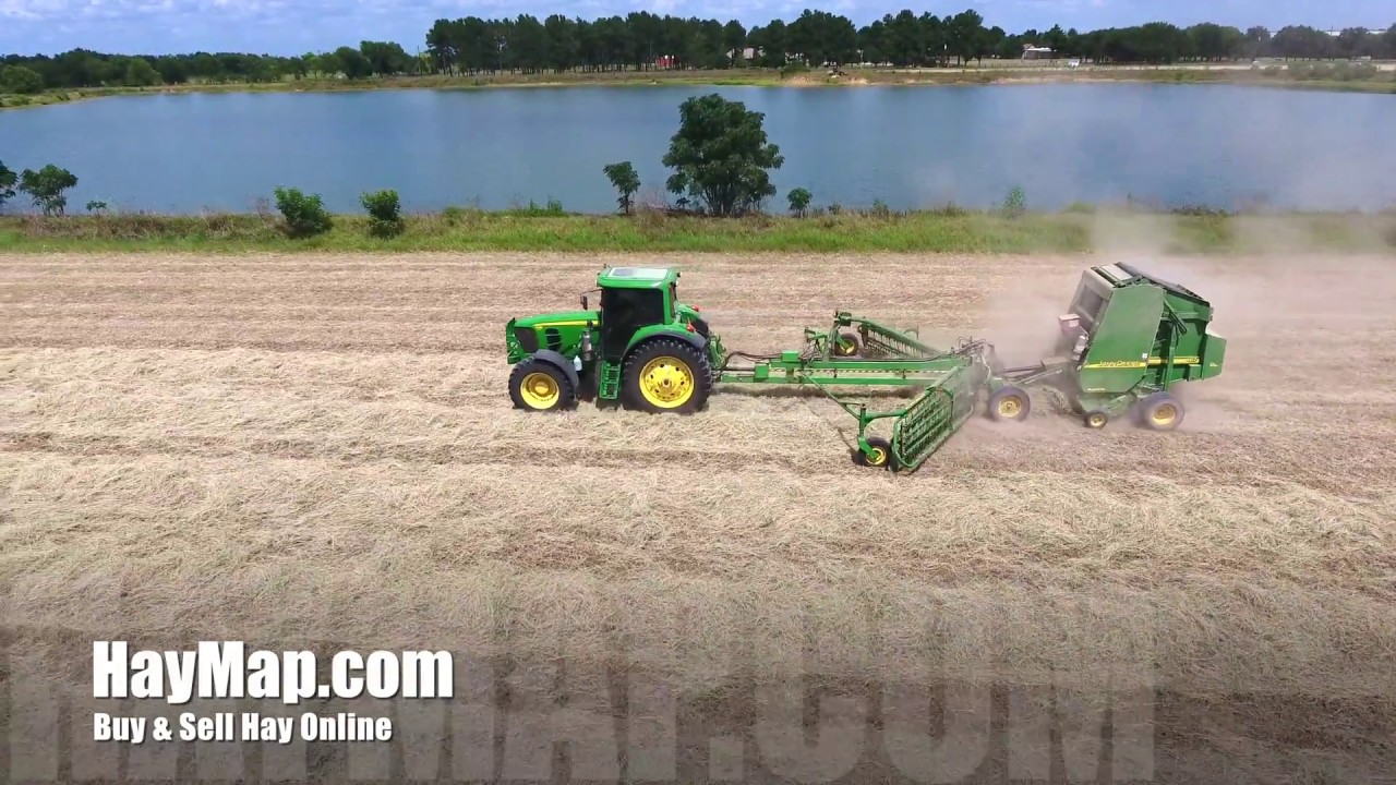 🚁 🚜 Rake & Bale with 1 Tractor-Extended‼️ 🌾 - YouTube