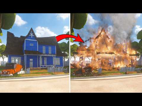 Burning Hello Neighbor House in Teardown