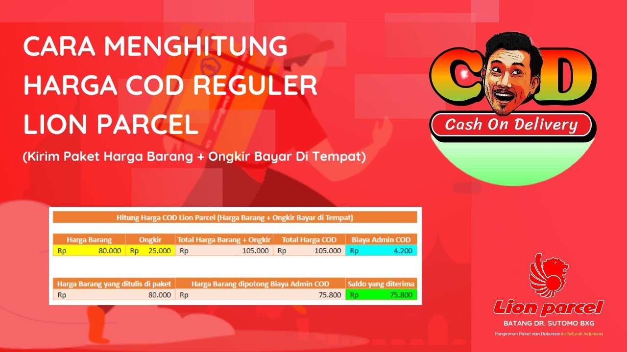 Cara Menghitung Harga COD Lion Parcel (Kirim Paket Harga Barang ...