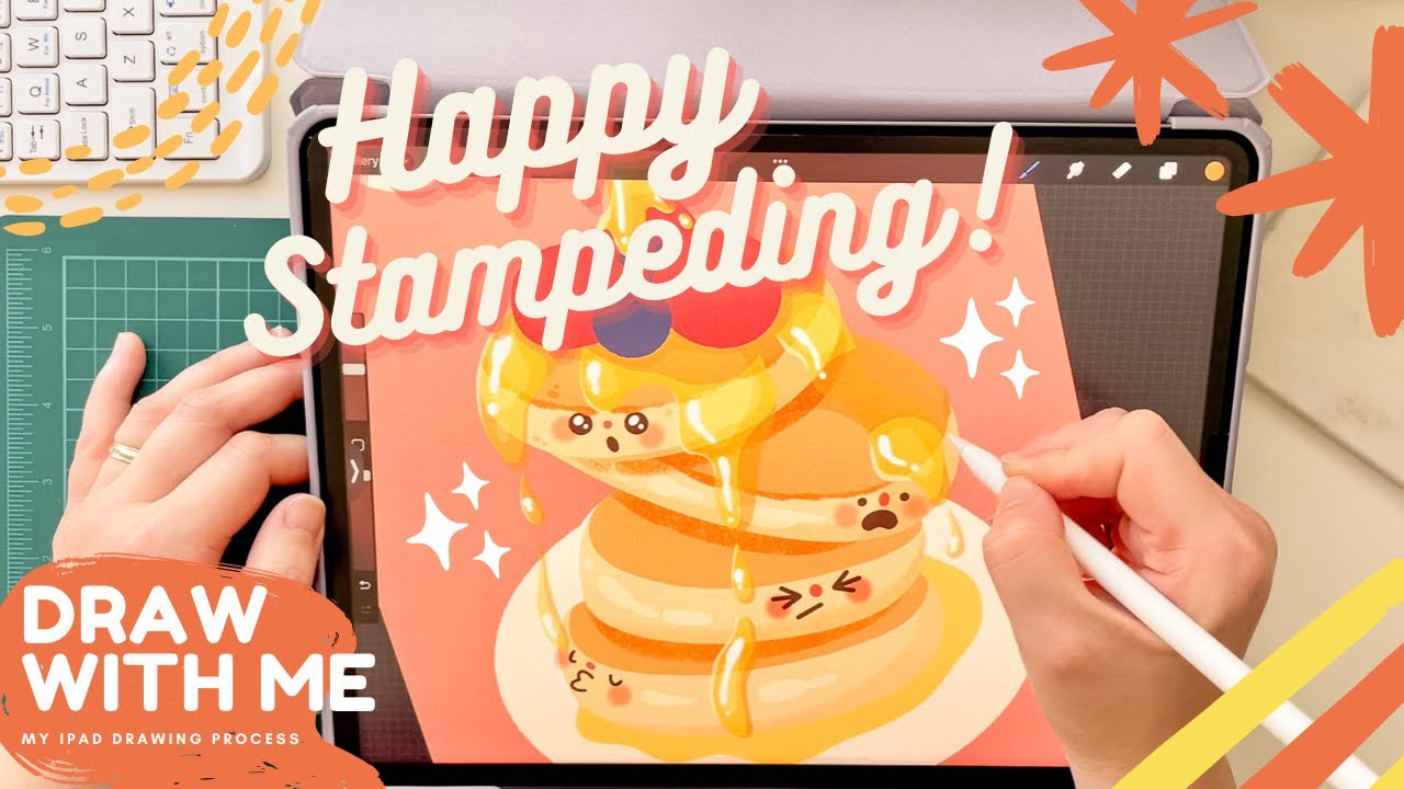 DRAW WITH ME | PANCAKES! HAPPY STAMPEDING 2O22!!! | marjsching - YouTube