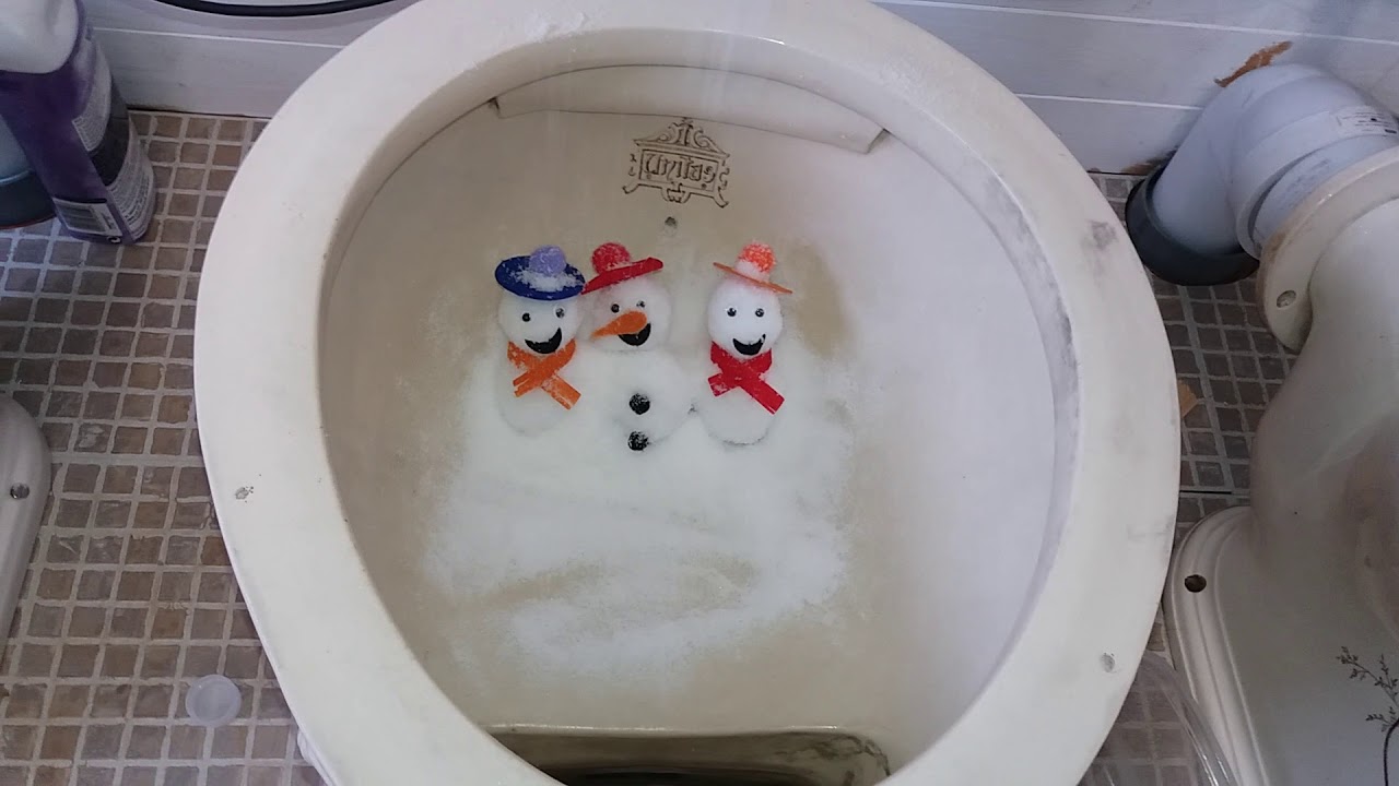 flushing 3 snowmen down the toilet!! - YouTube