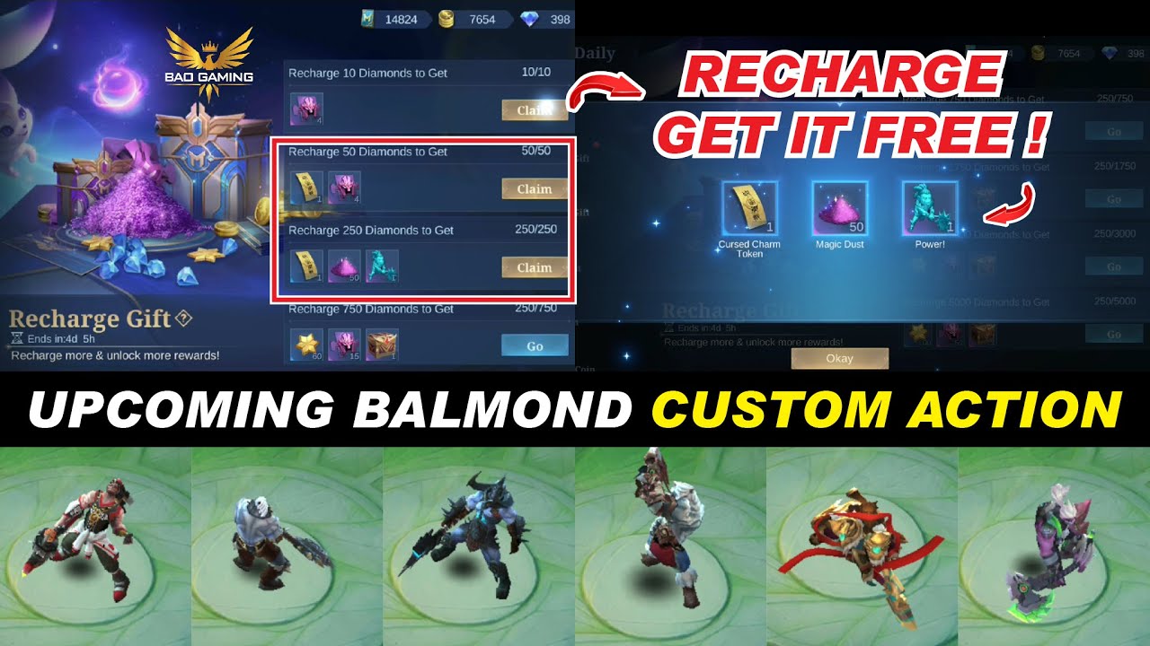 Balmond Custom Action Power! on ALL SKIN 😍 Recharge Bonus FREE Jujutsu ...