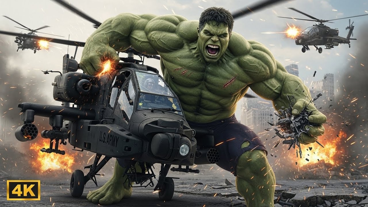HULK vs ARMY HELICOPTERS | HULK DESTROYS Military Choppers [4K Epic ...