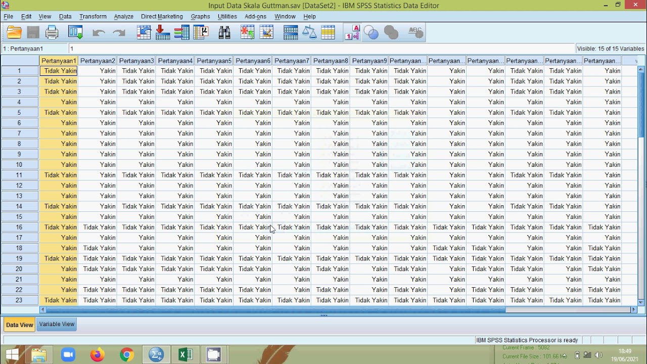 Analisis Univariat Skala Guttman pada SPSS - YouTube
