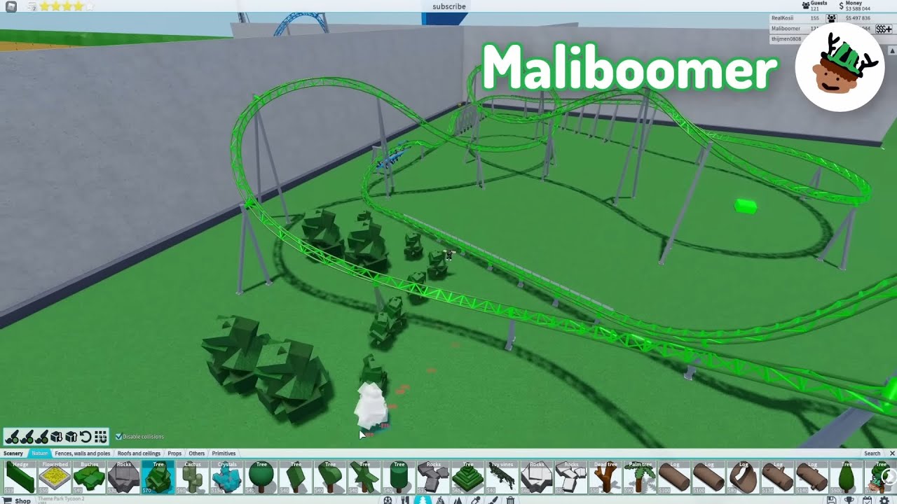 Only Using ONE COLOR in Theme Park Tycoon 2! - YouTube