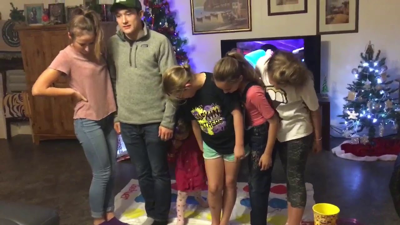 Playing funny game of twister with cousins and sisters - YouTube