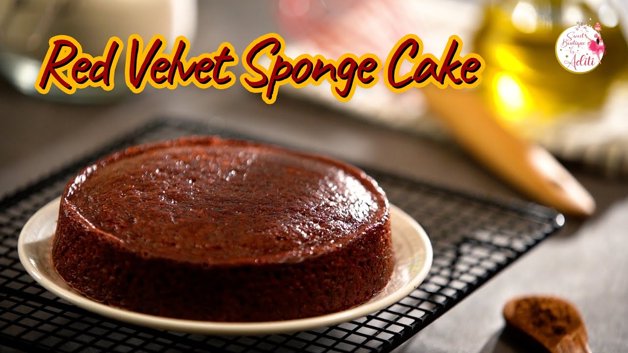 Eggless Red Velvet Sponge | Easy Cake Recipe - YouTube