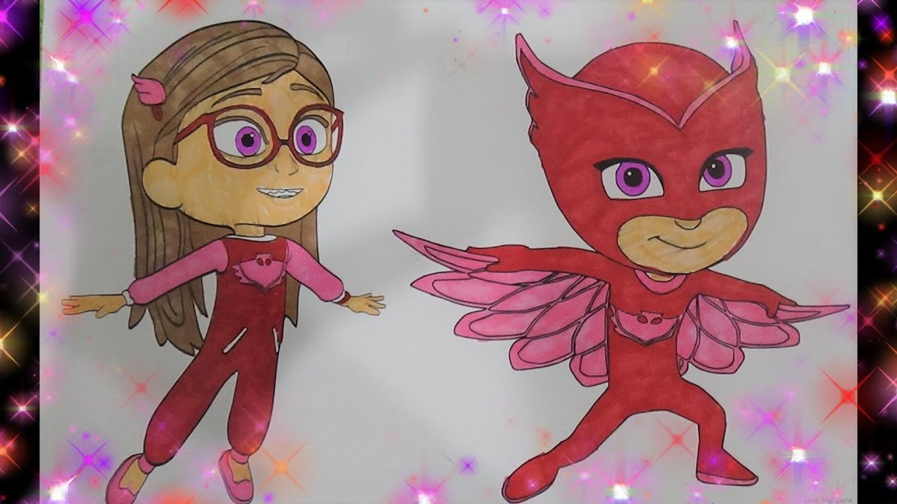 Coloring PJ Masks Owlette Amaya - YouTube