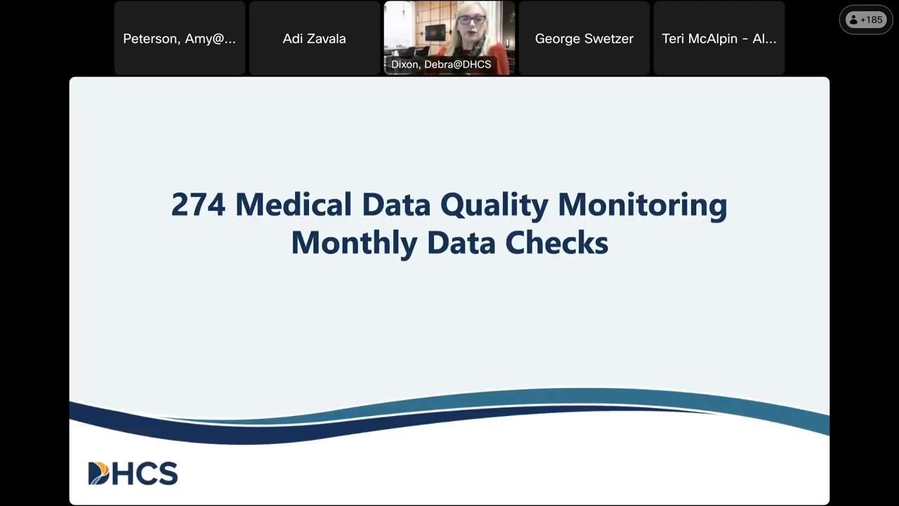 DHCS Managed Care Data Quality Monitoring Webinar Series: Monthly Data Checks - YouTube