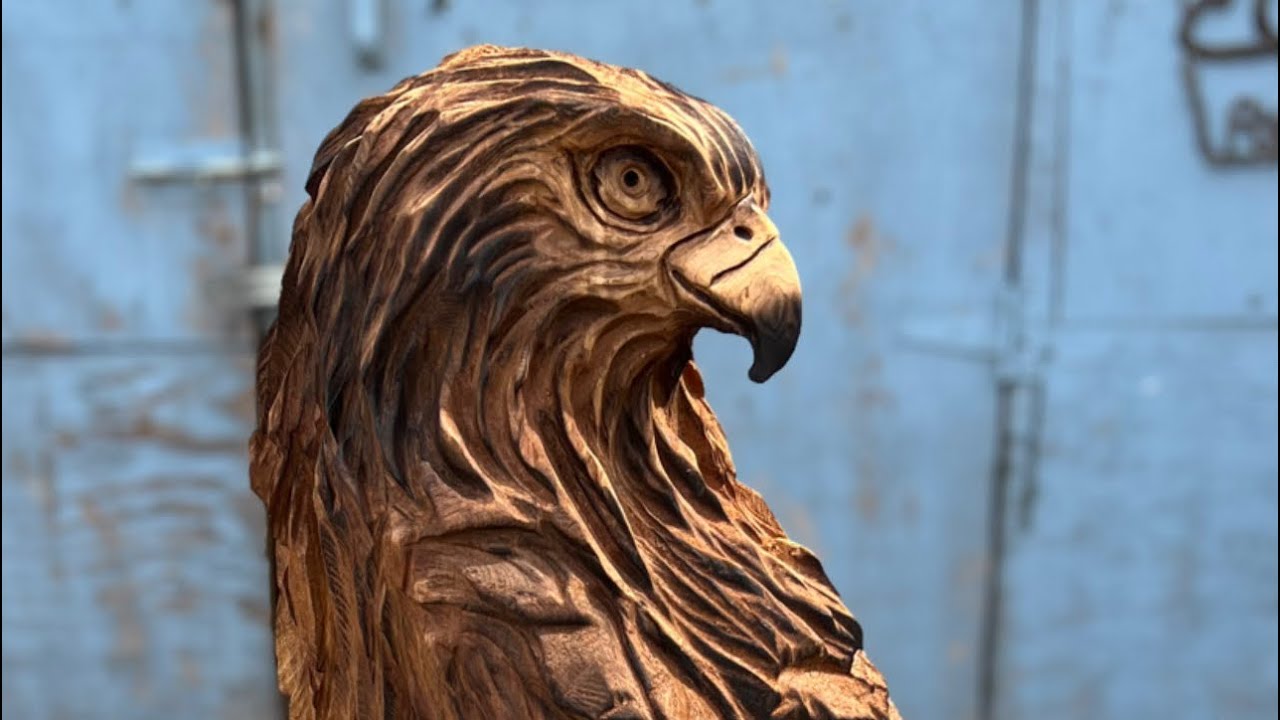 Red Tailed Hawk Carving ... Pick a page from book and CARVE - YouTube