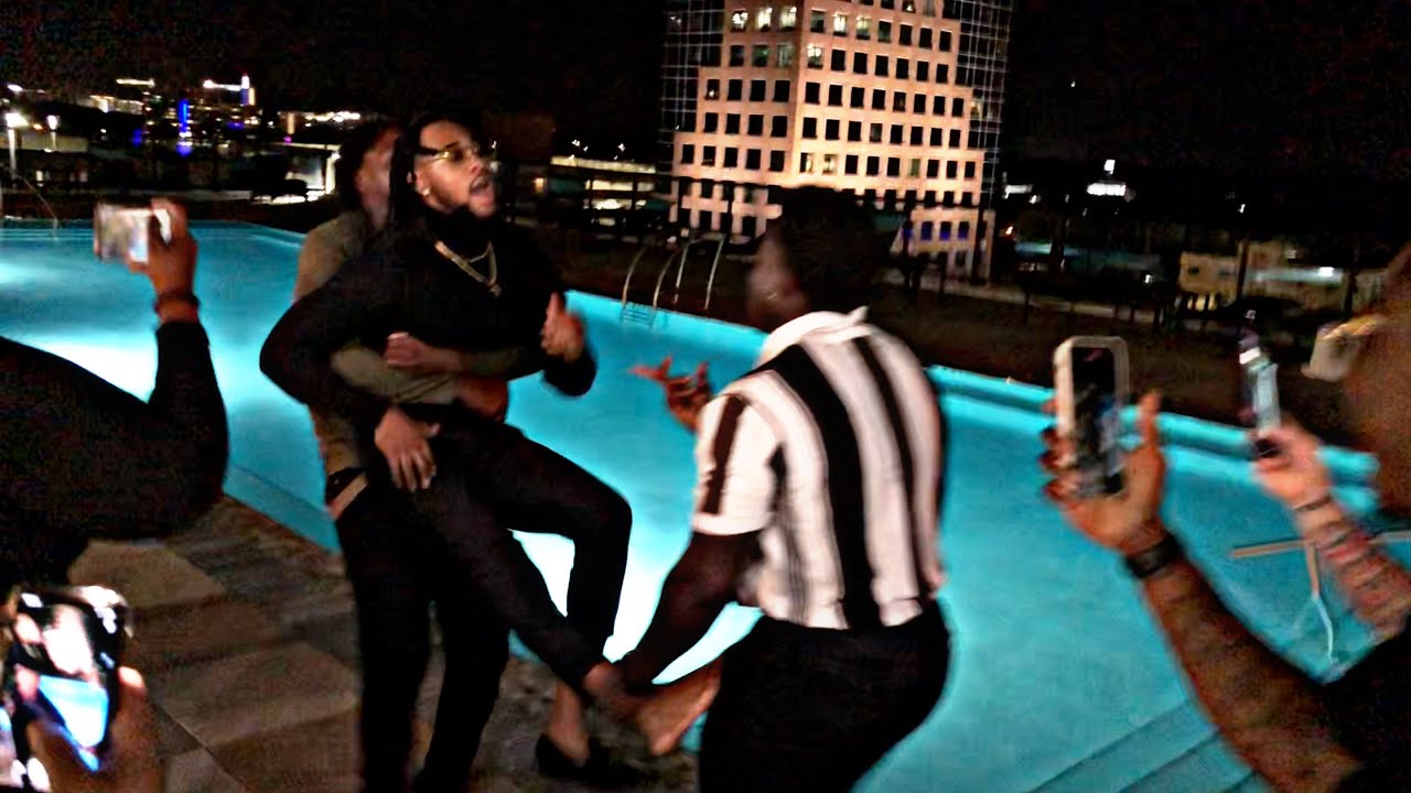 THEY STARTED THROWING PEOPLE IN THE POOL AT THE PARTY 😳😂 - YouTube