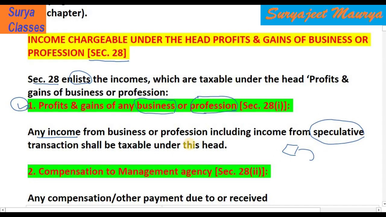Charging section of PGBP: PGBP: Lecture-77: A.Y. 2020-21: Income-Tax ...