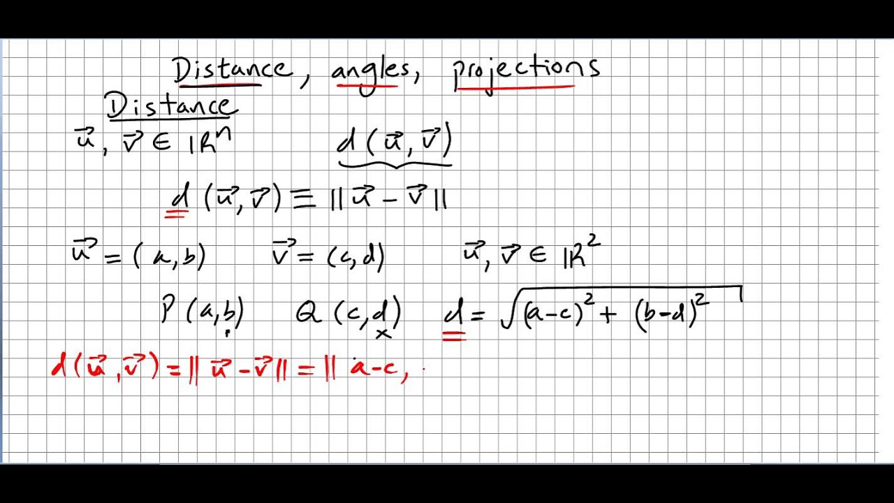 Linear Algebra 33, Vector Distance - YouTube