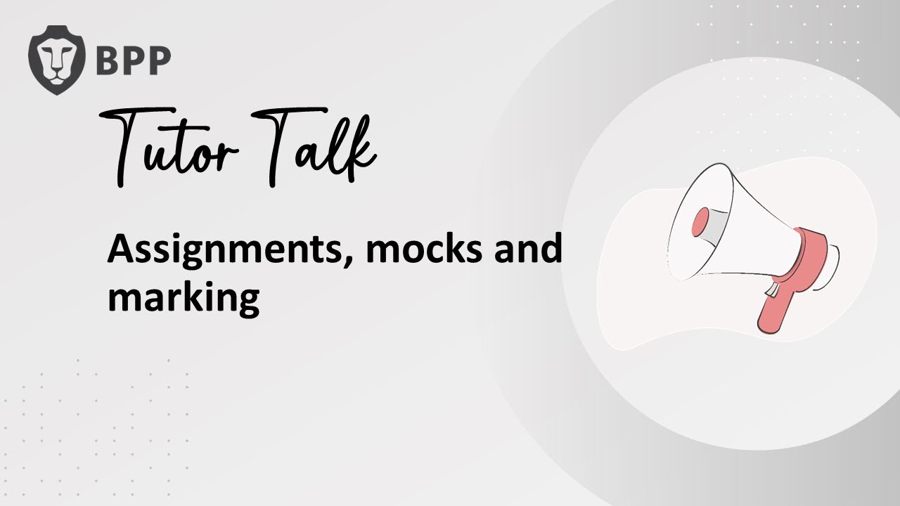Tutor Talk - assignments, mocks and marking - YouTube