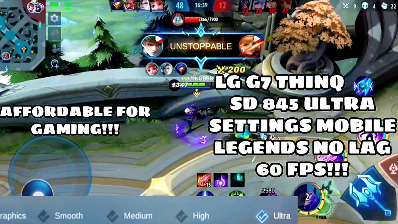 LG G7 THINQ Mobile Legends Ultra Settings No lag 60 fps Snapdragon 845 ...