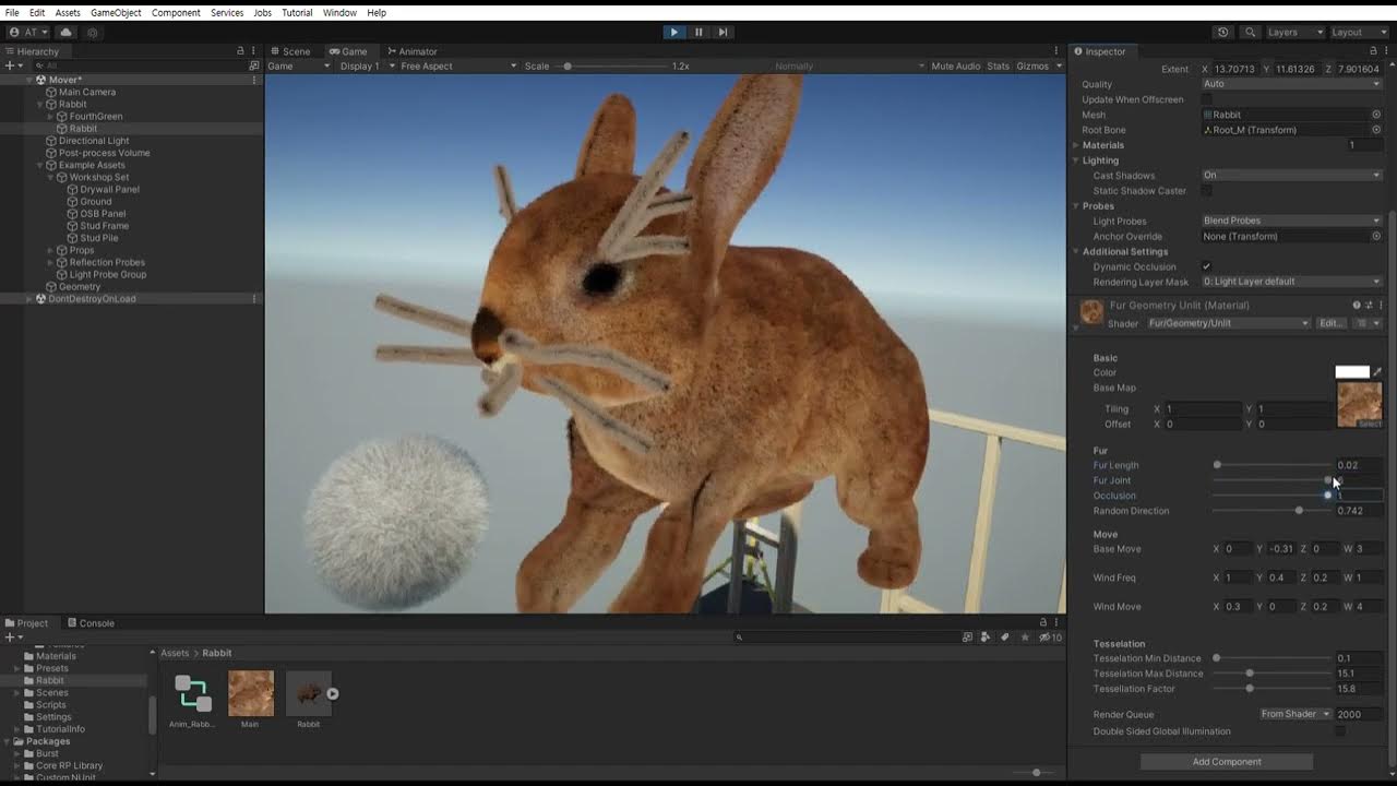 rabbit with Fur Shader in Unity - YouTube