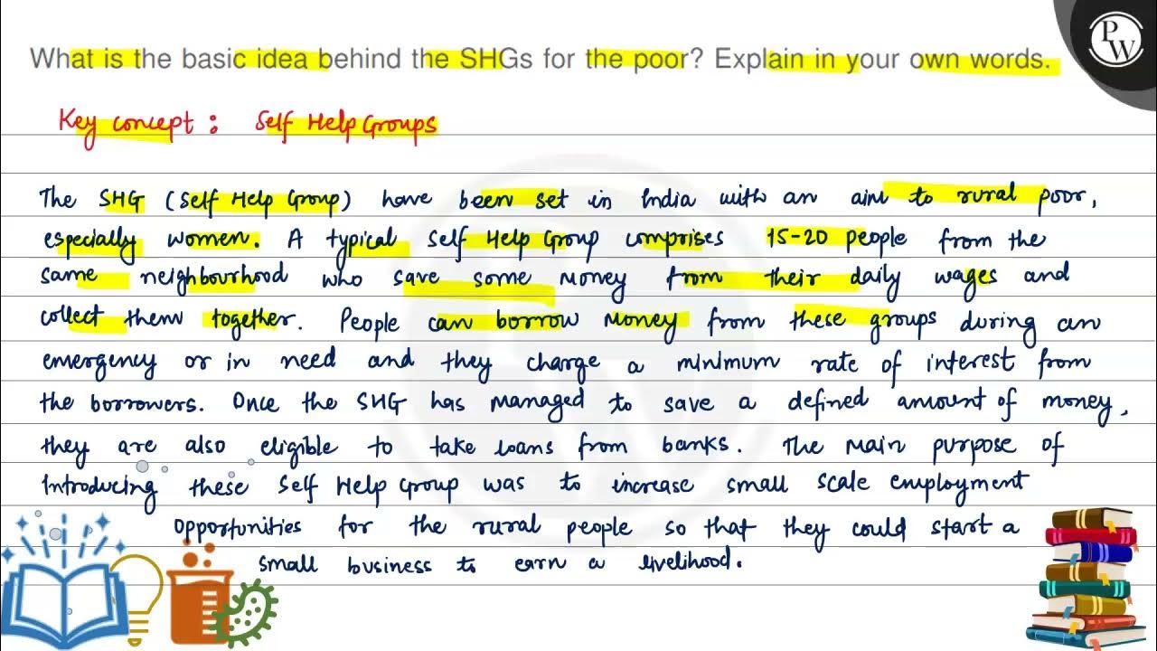 What is the basic idea behind the SHGs for the poor? Explain in your own words. - YouTube