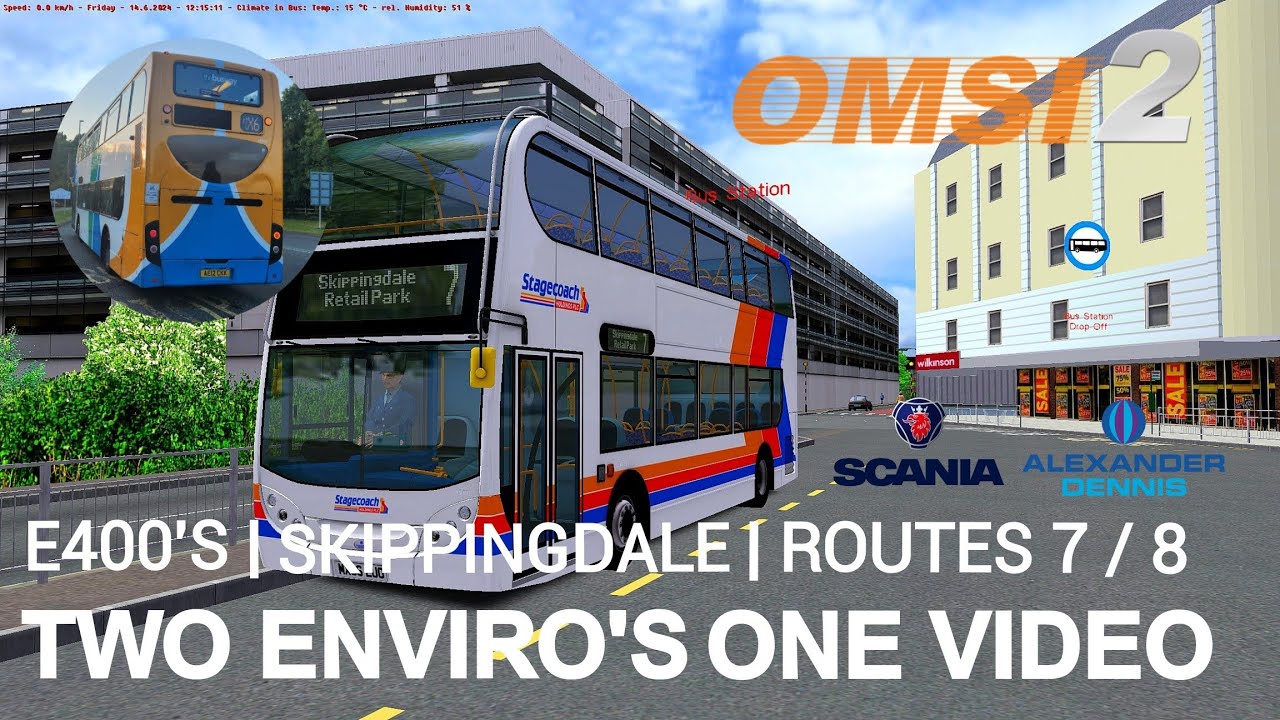 (OMSI 2) Stagecoach Enviro400 (MX06 LUO - 19001) and (MX08 GHH - 15444 ...