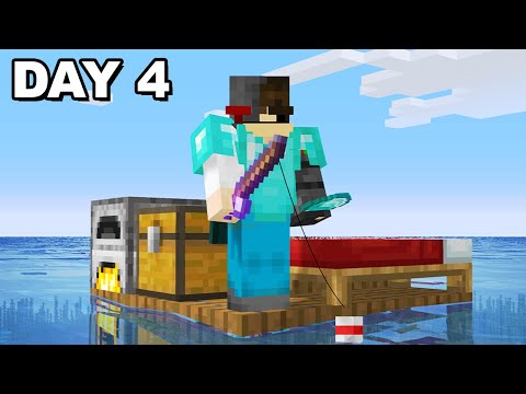 Surviving Minecraft stranded on a RAFT... Day 4