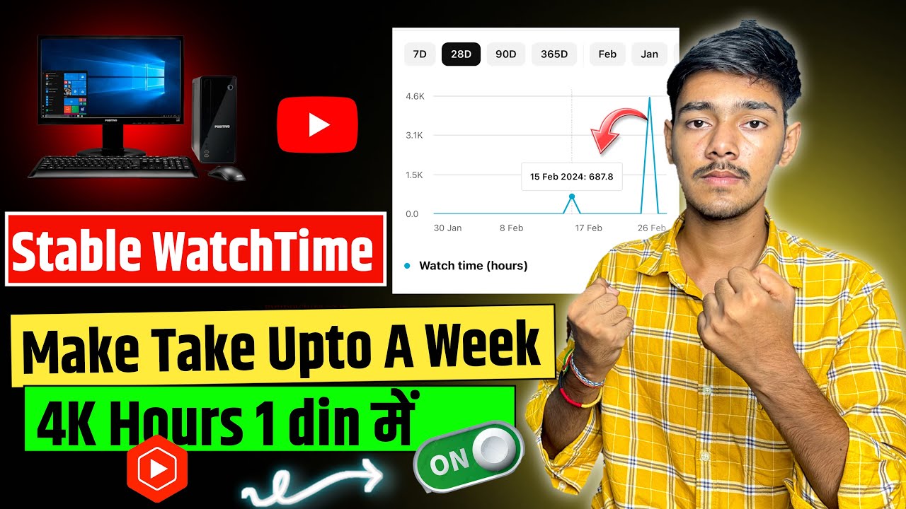12-15 दिन Watchtime Stable 😳5.3K Hours Watchtime 1 दिन में Complete ... 12-15 दिन Watchtime Stable 😳5.3K Hours Watchtime 1 दिन में Complete ...