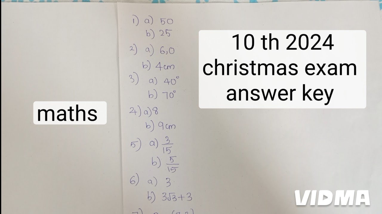 10th mathematics 2024 christmas exam answer key #exam #maths #answerkey ...