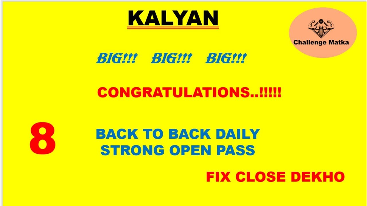 Kalyan Strong Open 88 Pass Today 20 Sep | Kalyan Fix Close Today | Jodi ...
