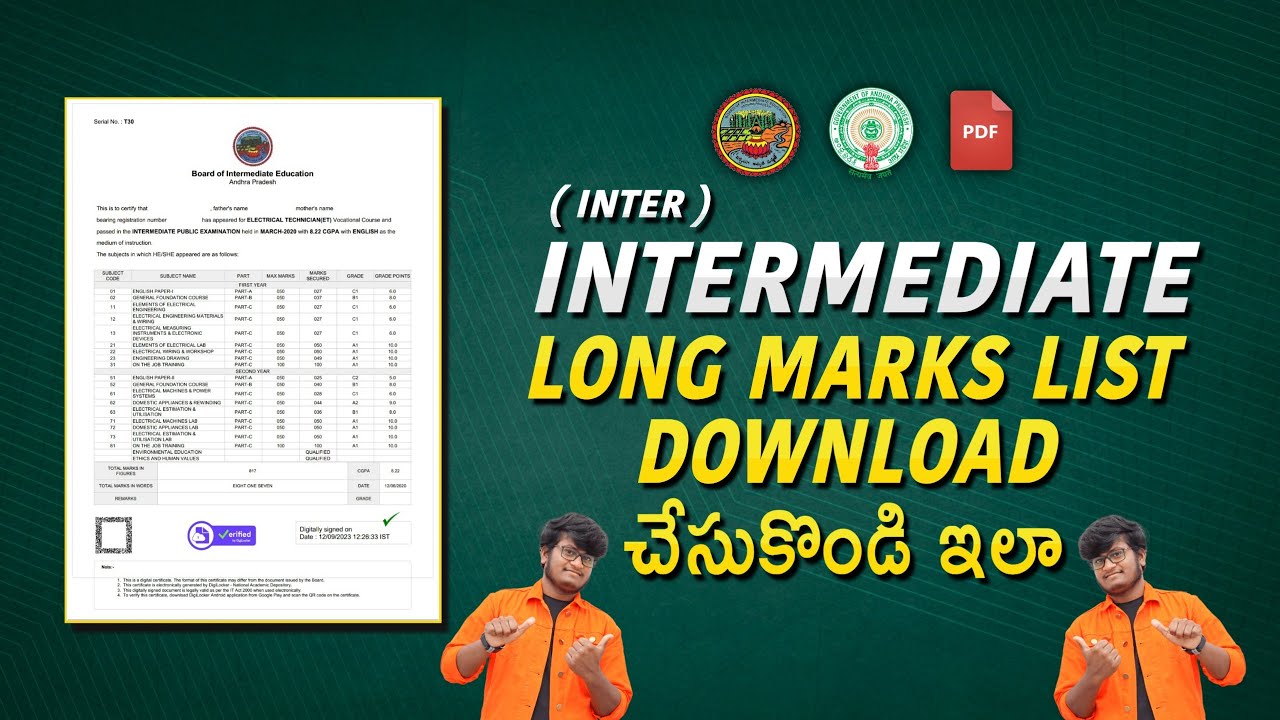 inter Marks List Download Online | intermediate Marks Memo | inter ...