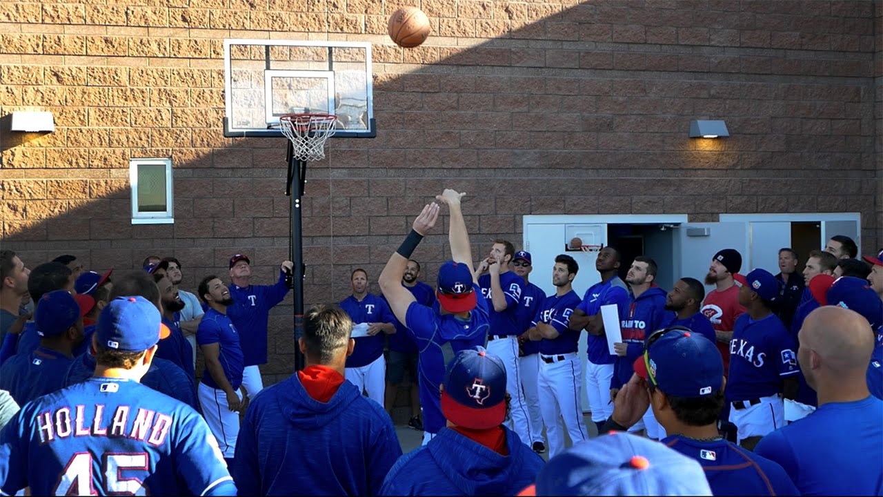 2016 Rangers Spring Training: Free throw shooting contest - YouTube