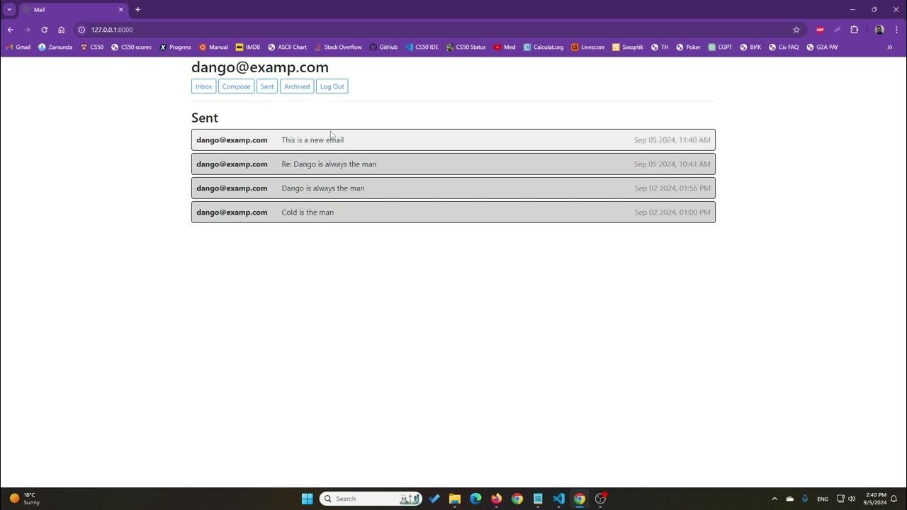 CS50’s Web Programming with Python and JavaScript - Mail project - YouTube