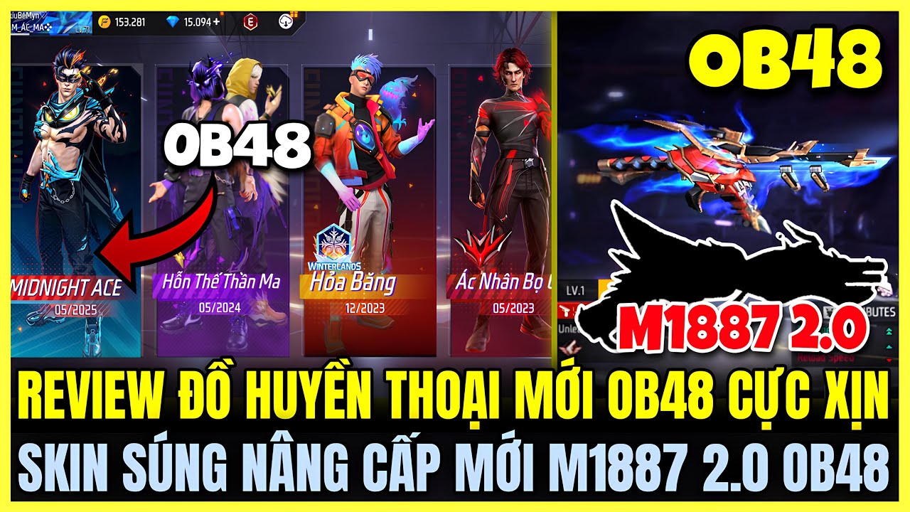 Free Fire| OB48 SKIN M1887 NÂNG CẤP LV8 SIÊU XỊN, REVIEW GÓI ĐỒ HUYỀN ...