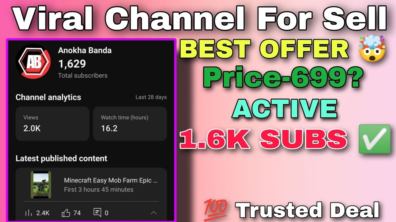 Viral YouTube Channel for sell at cheap price | YouTube channel sell ...