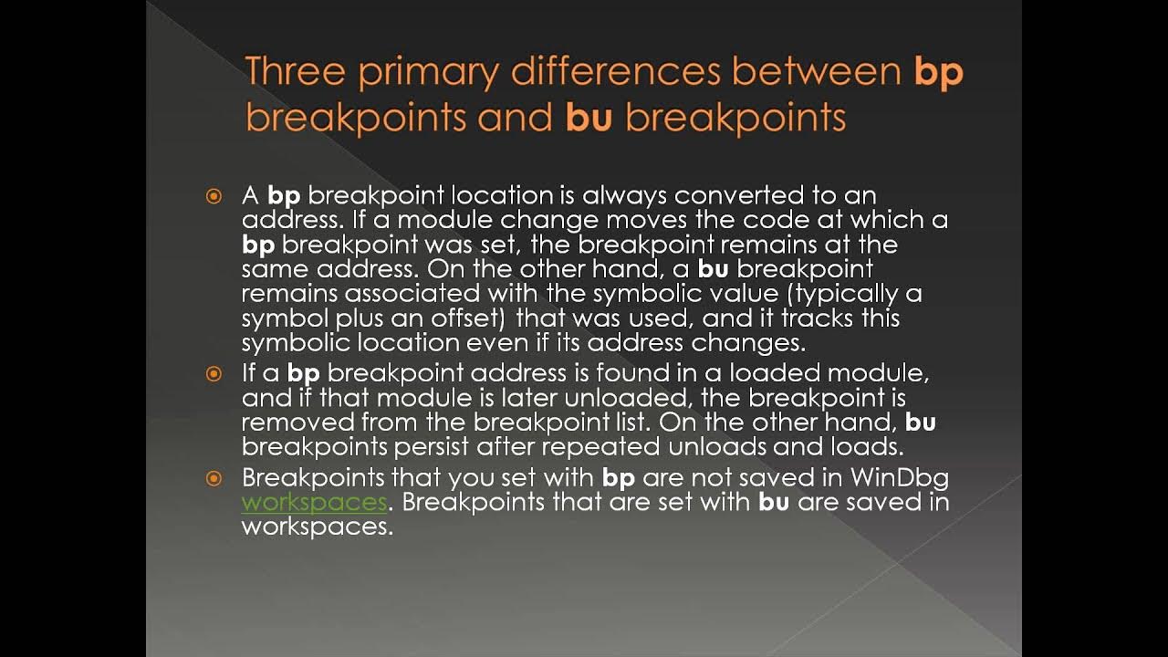 Introduction to Windbg Series 1 Part 17 - Command bu or breakpoint unresolved. - YouTube