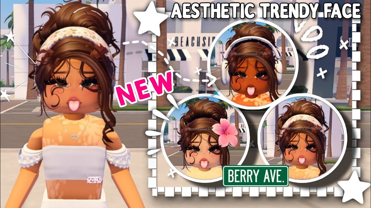 **AESTHETIC NEW TRENDY FACE** FOR BERRY AVENUE 🌷🤍 - YouTube