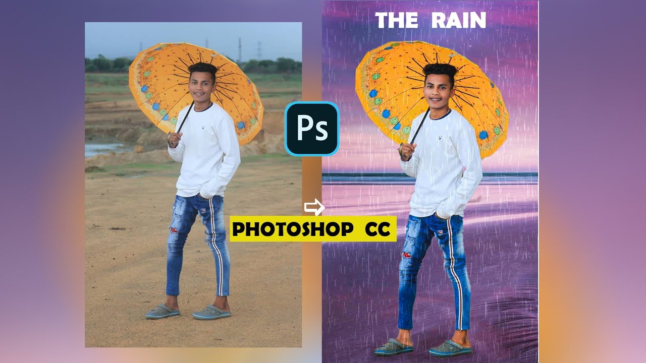 Photoshop editing toturial |rain editing easy |background remove change ...