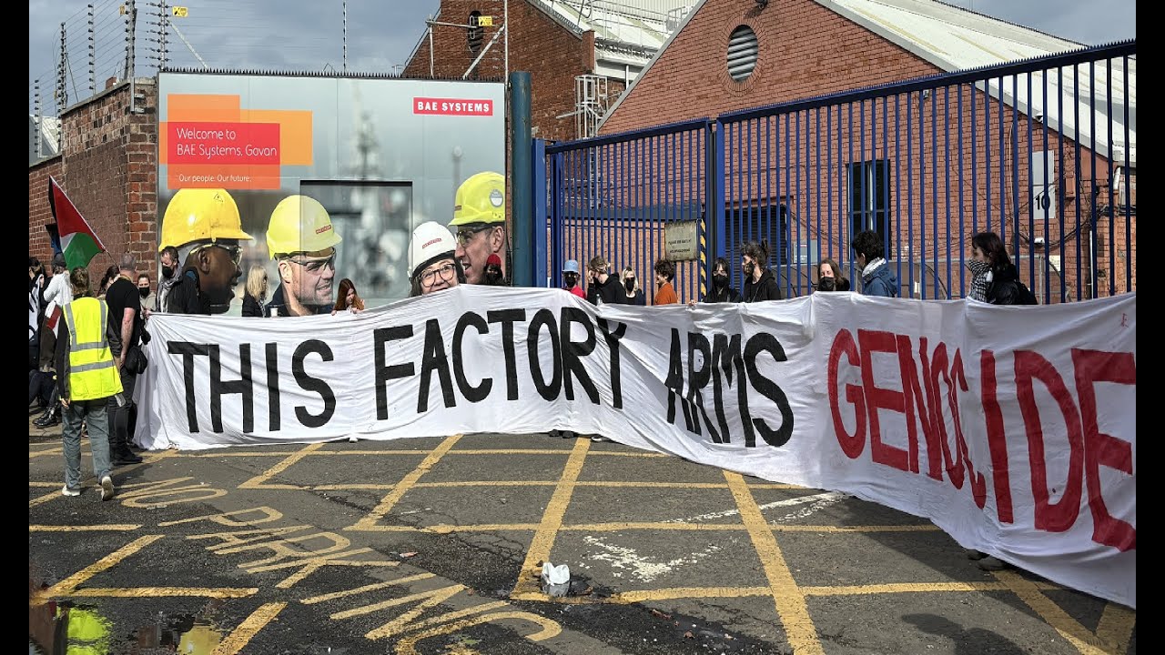 BAE Protest Glasgow Standard - YouTube