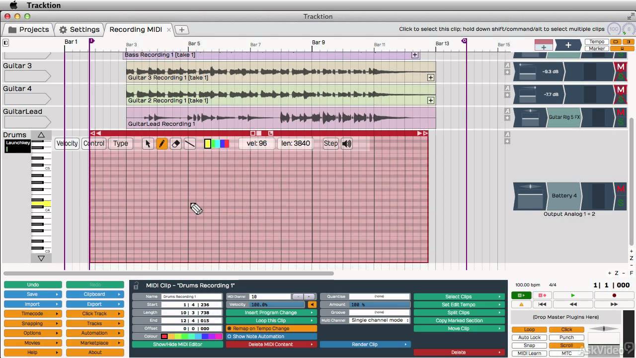 Tracktion 101: Learn Tracktion Now - 14. Recording to MIDI Tracks - YouTube
