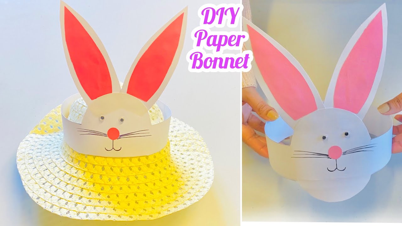 How to Make a Cute Paper Bonnet / Easy DIY Bunny Headband / Simple DIY ...