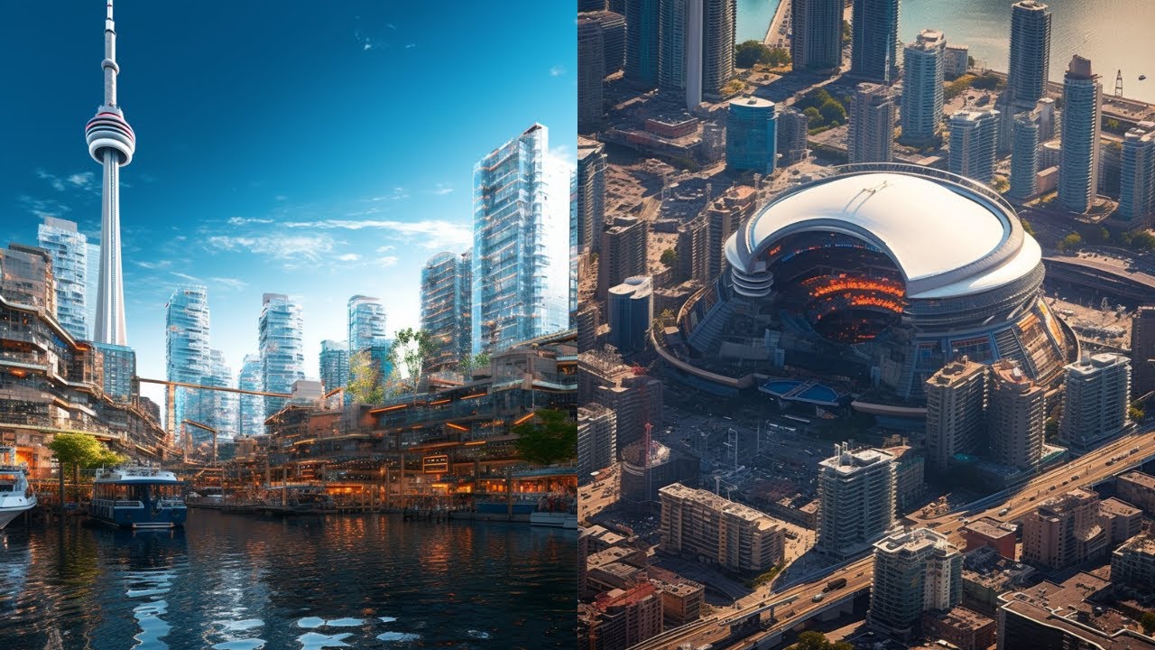Toronto (Canada) as a futuristic sci-fi city imagined by AI - YouTube