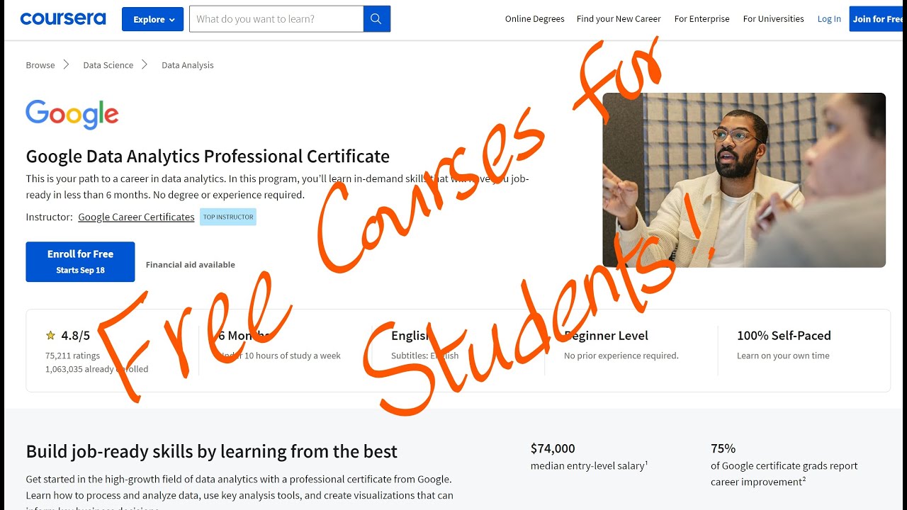 In English: How to get free courses on Coursera? || Google Data ...