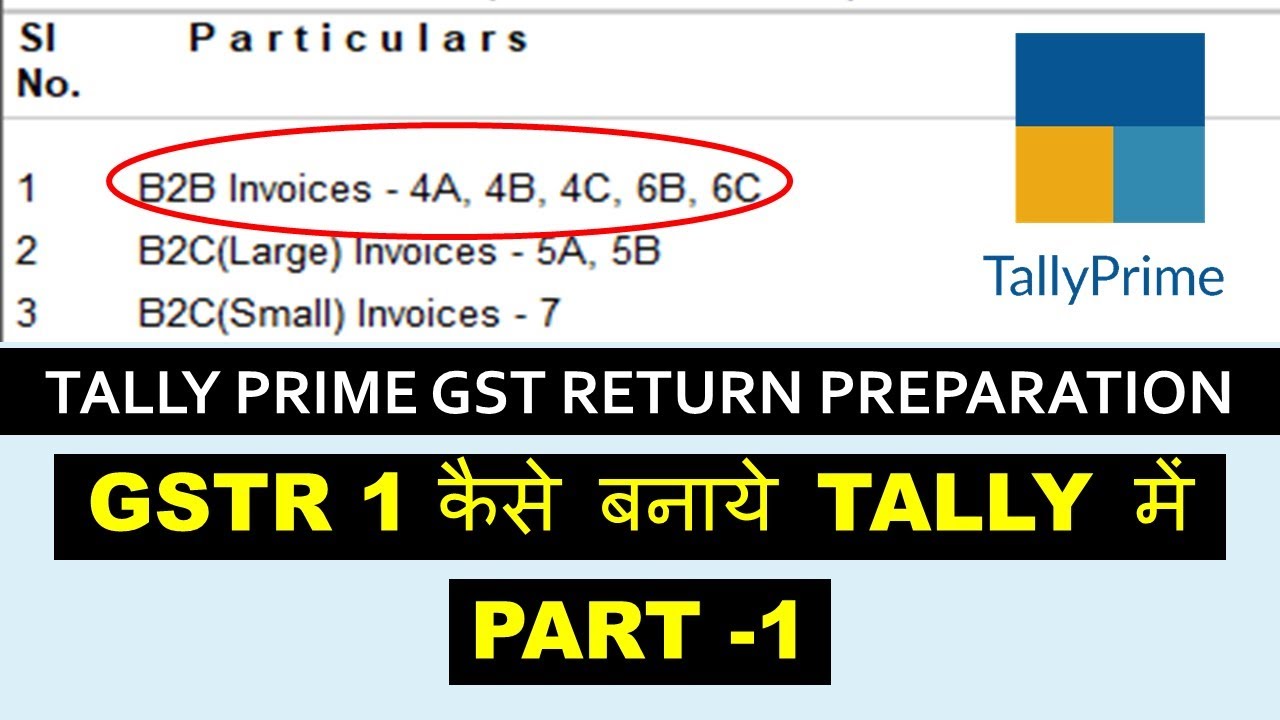 #39 Tally Prime GST Return Preparation | GSTR-1B2B invoices ...