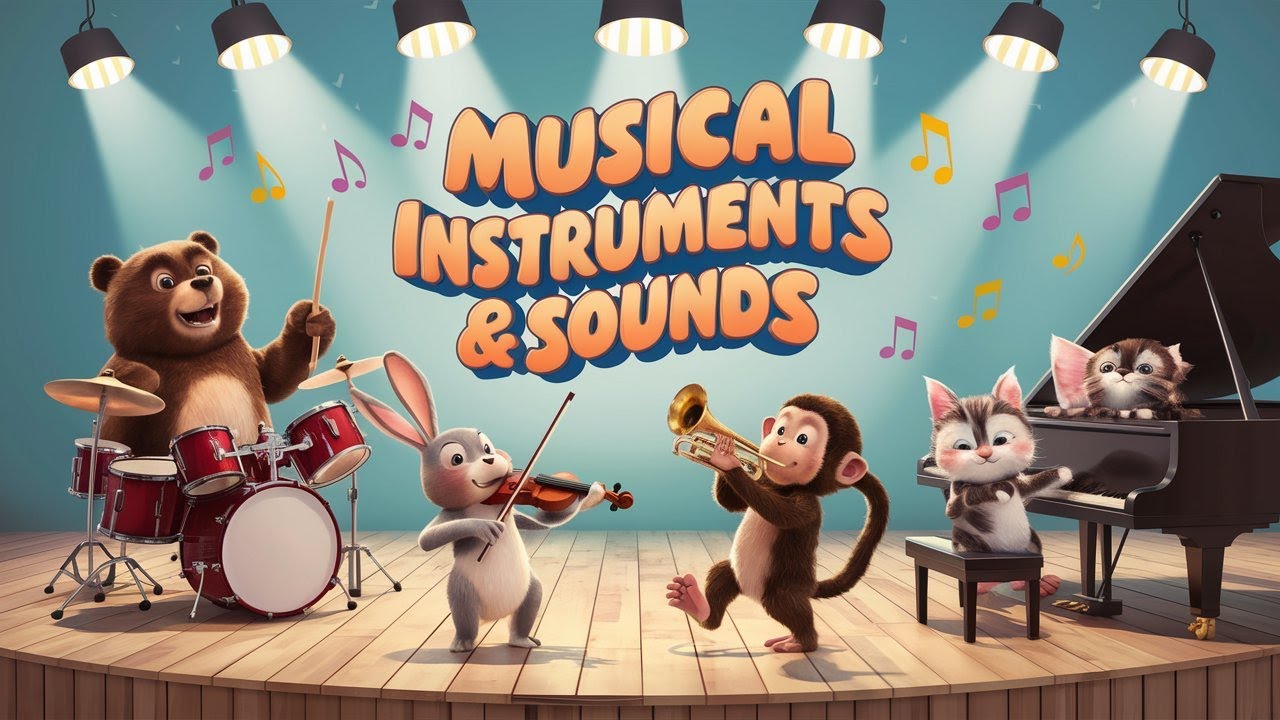 Musical Instruments Names And Sounds | Kids Vocabulary | Kids Music ...