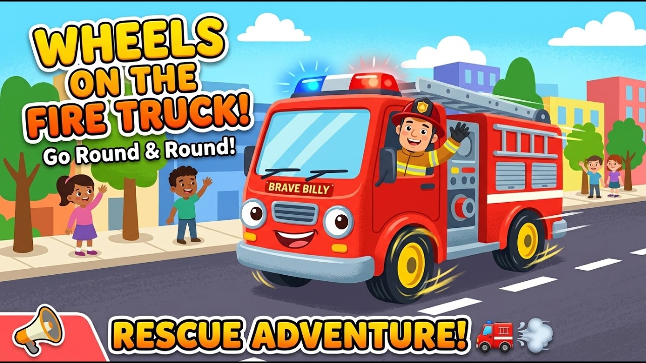 The Wheels on the Fire Truck | Rescue Pets in Trouble | Fun Song for ...