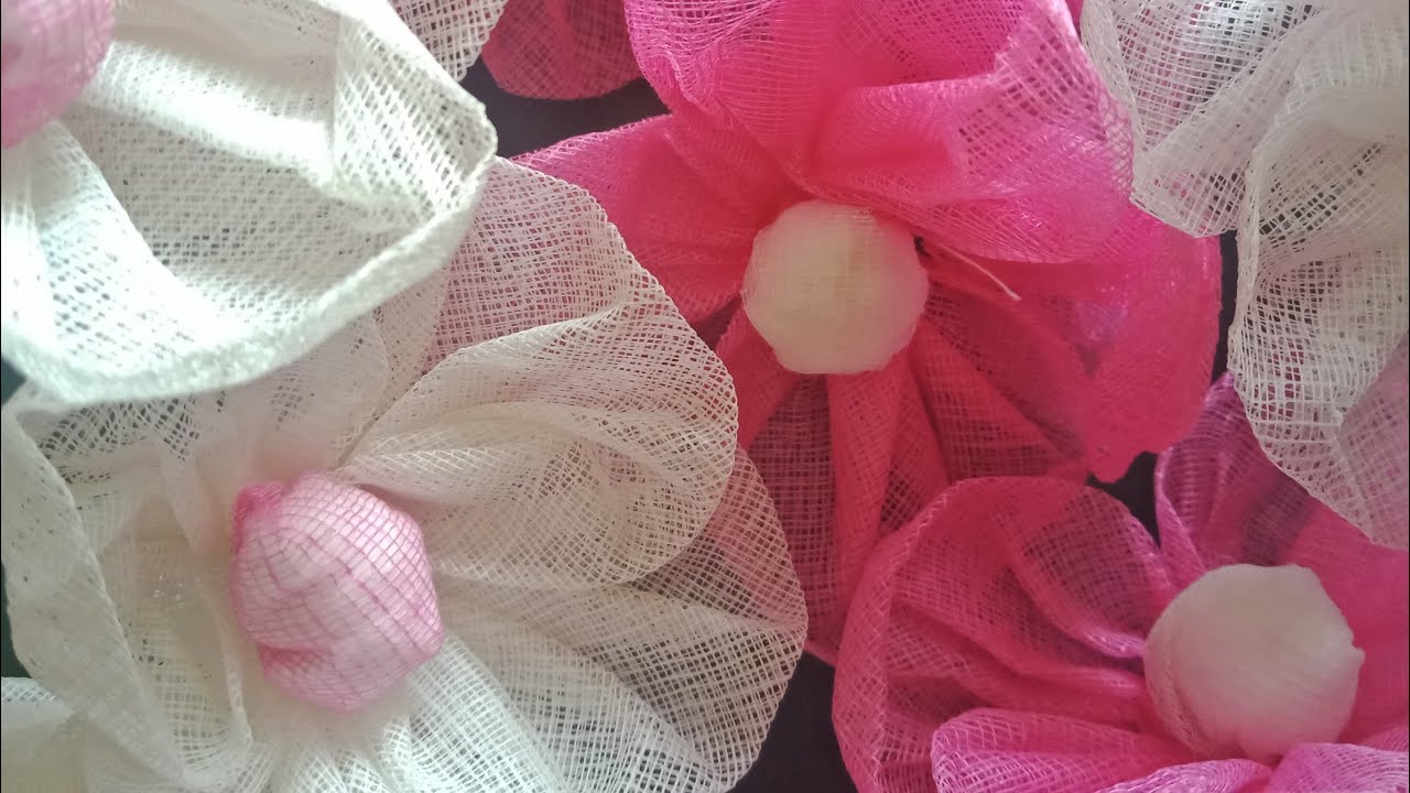 organdy se flower bnana || easy organdy flower|| DIY organdy flowers ...